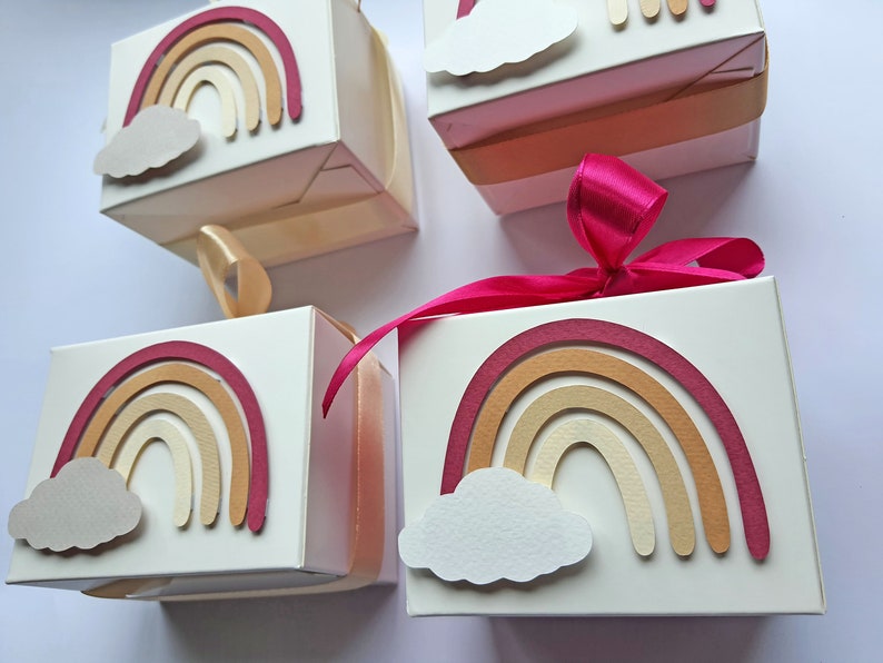 Boho Rainbow Favor Boxes, Boho Party Decoration - Etsy
