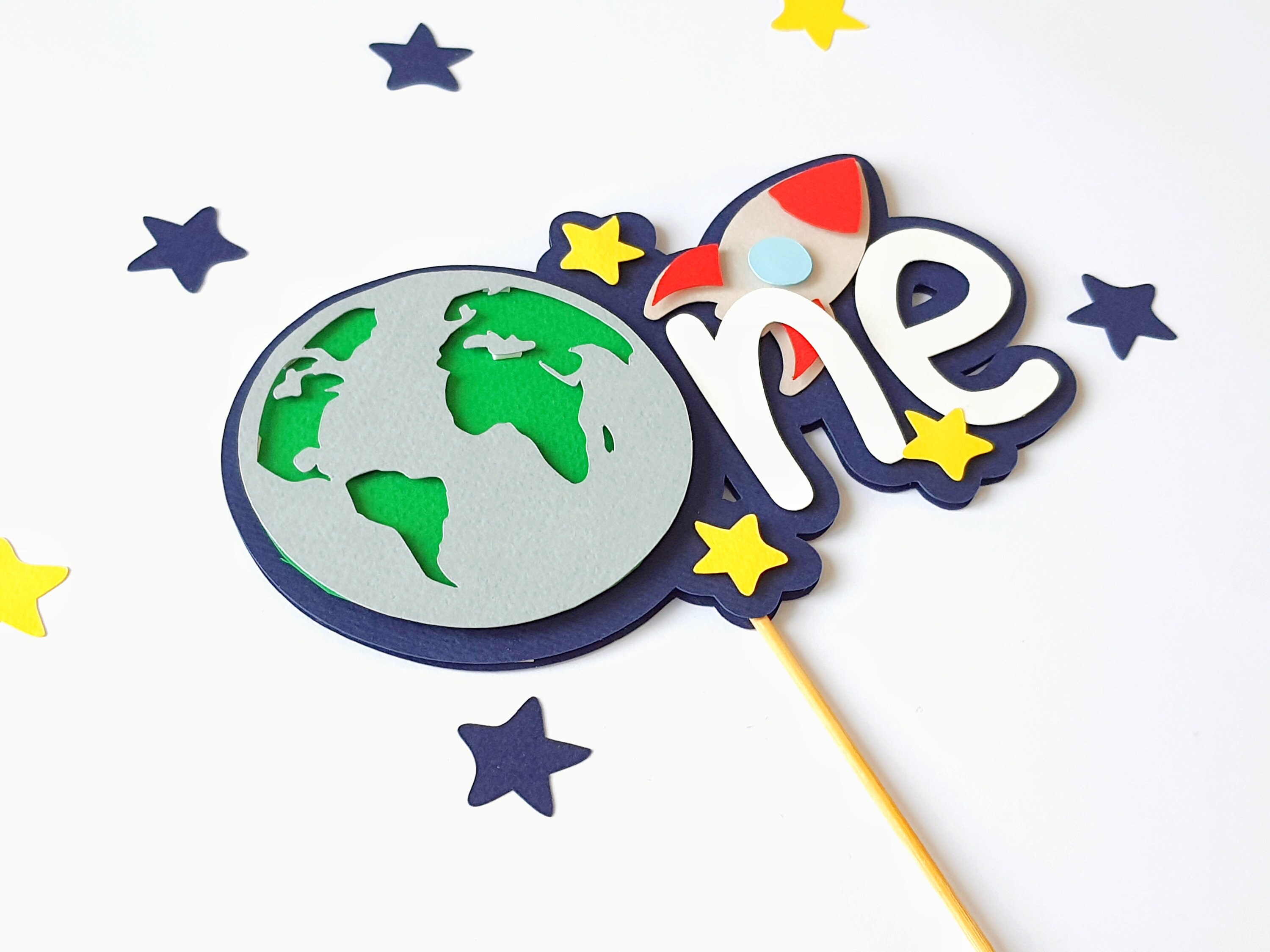 Outer Space Planets Cake Topper First Trip Around the Sun - Etsy