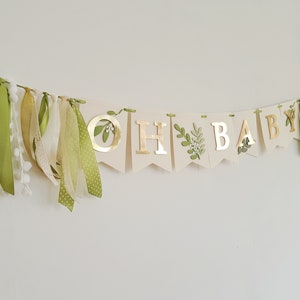 Greenery Baby Shower Banner, Green Gold Ivory Decorations - Etsy