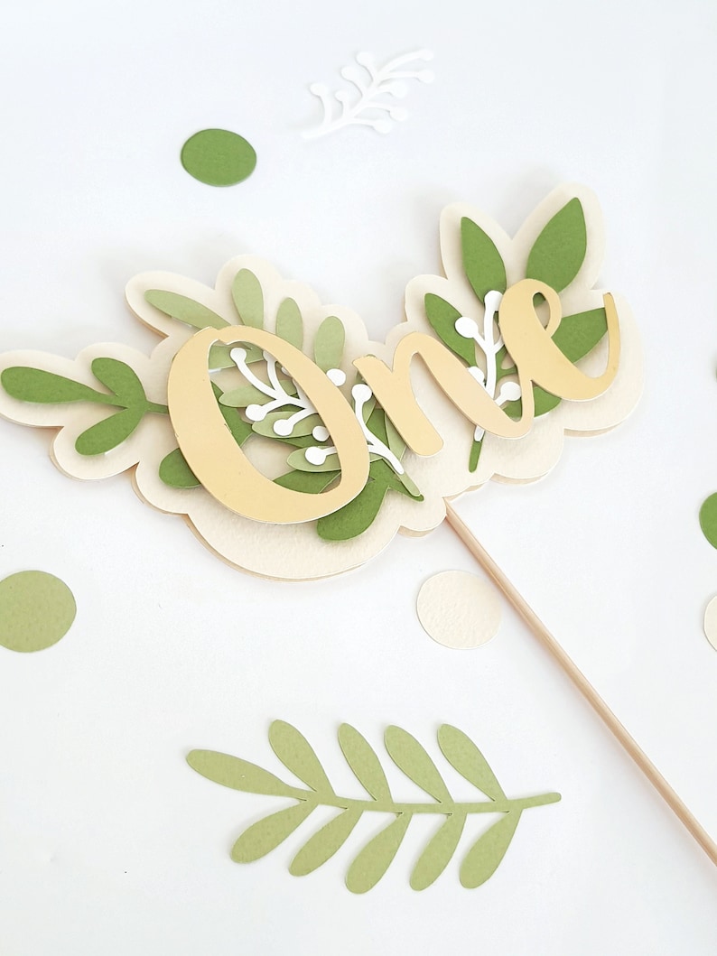 Greenery Cake Topper, Greenery 1st Birthday Decorations - Etsy