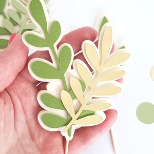 Greenery Cupcake Toppers, Green Gold 1st Birthday Decoration - Etsy