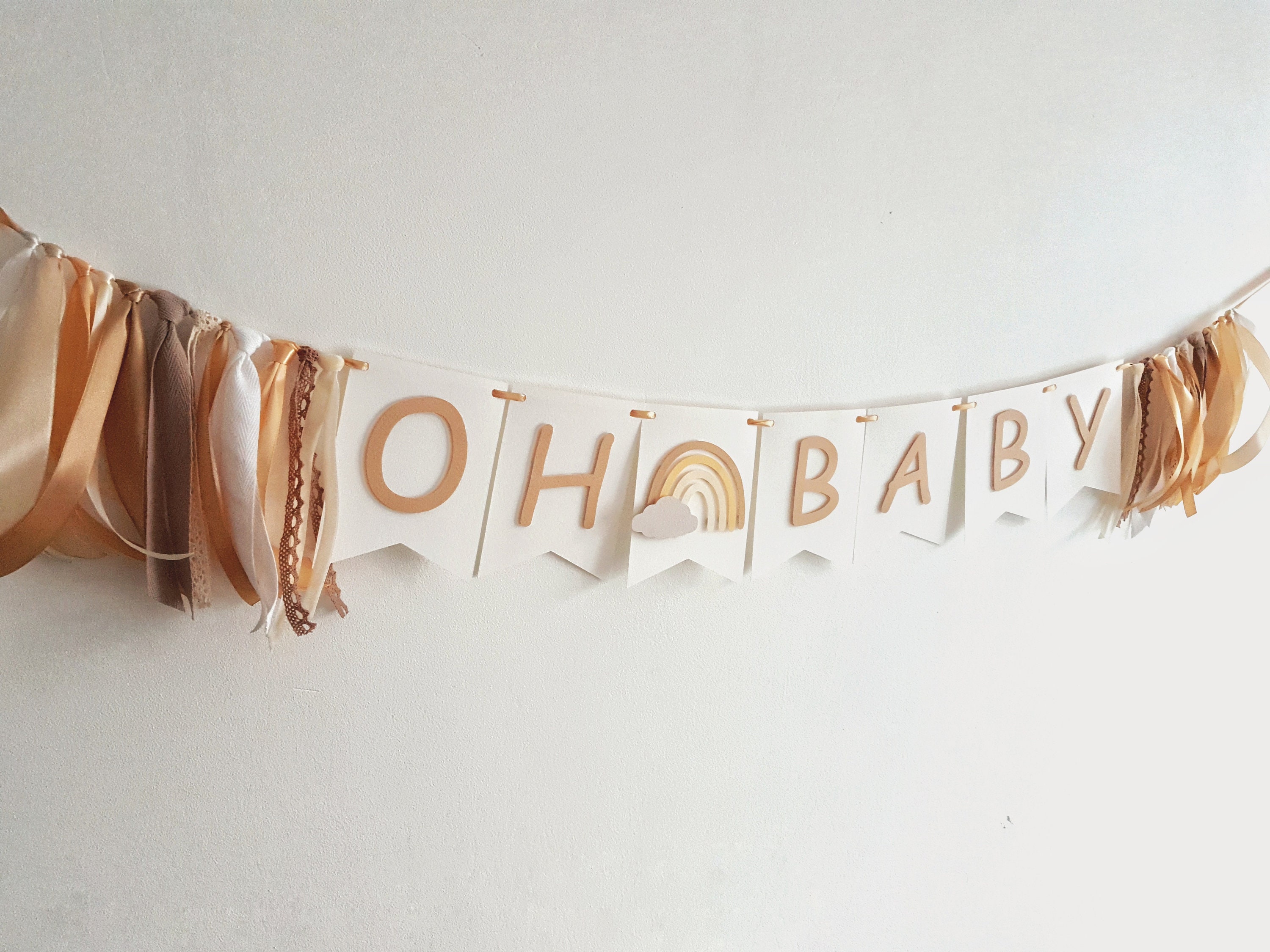 Boho Rainbow Baby Shower Banner Muted, Rainbow, Baby Rainbow Theme 1st ...