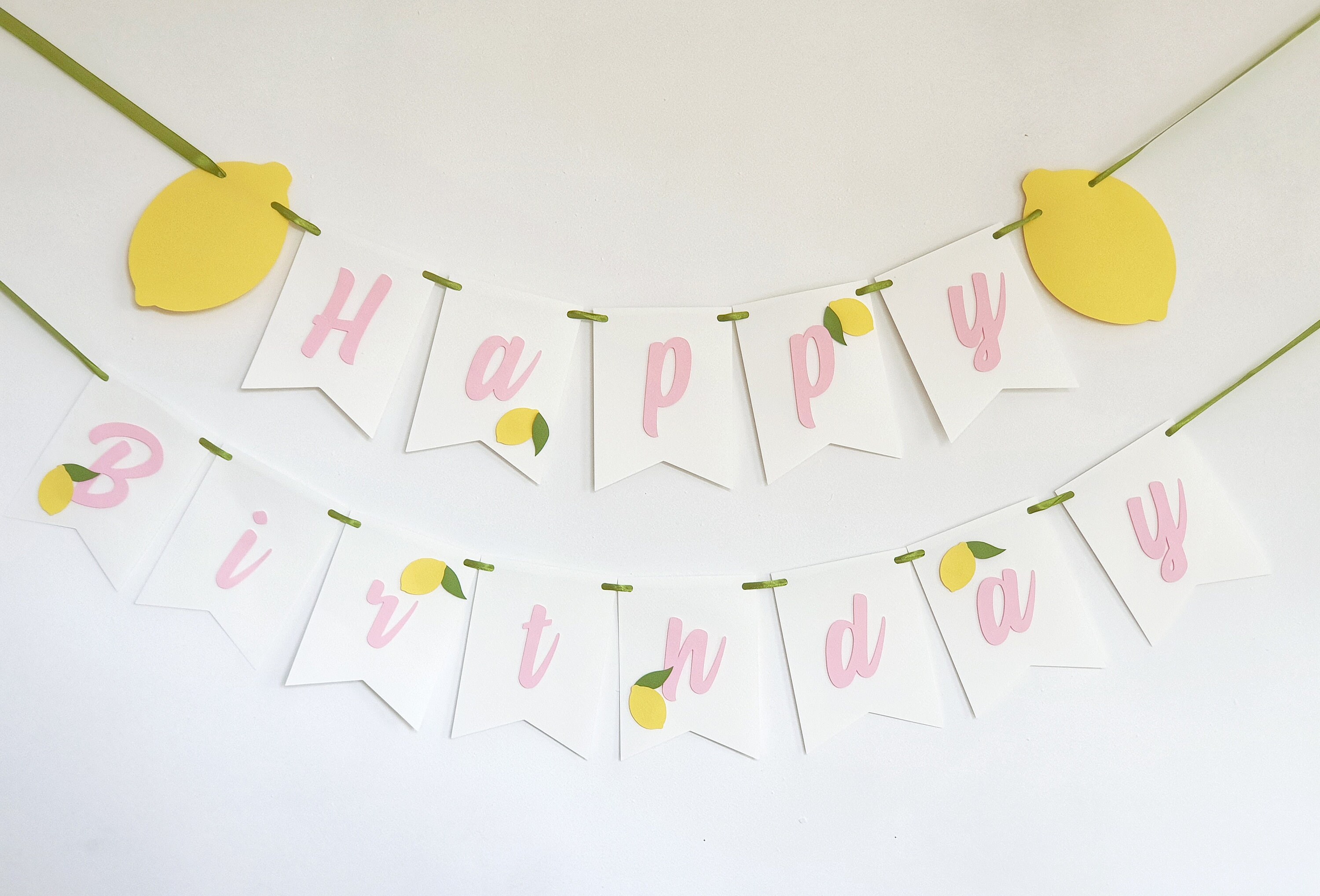 Lemon Happy Birthday Banner Lemon Party Decoration Lemon - Etsy