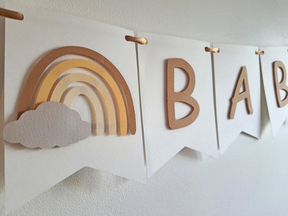 Boho Rainbow Baby Shower Banner Muted Rainbow Baby Rainbow | Etsy
