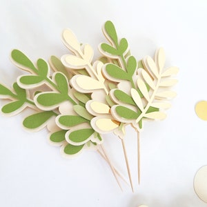 Greenery Cupcake Toppers, Green Gold 1st Birthday Decoration - Etsy
