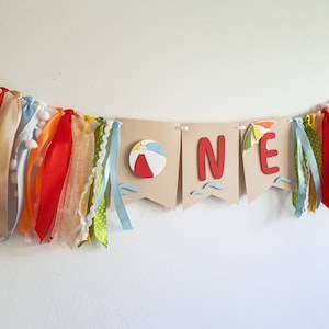 Beach Ball High Chair Banner, First Birthday Pool Party Decor - Etsy