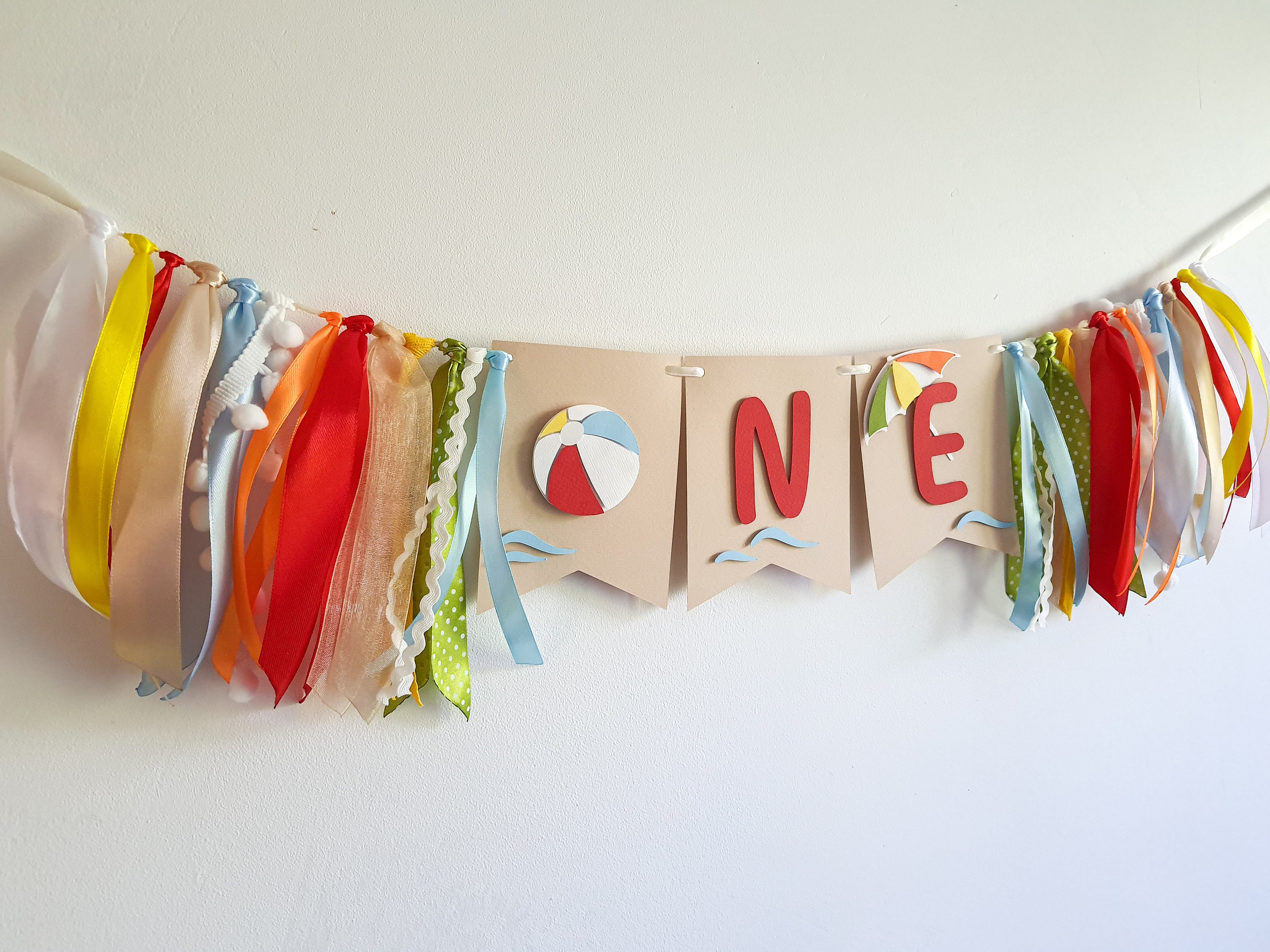 Beach Ball High Chair Banner, First Birthday Pool Party Decor - Etsy