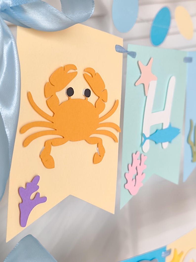 Sea Animals Birthday Banner, Ocean Theme Birthday, Sea Kids Party ...