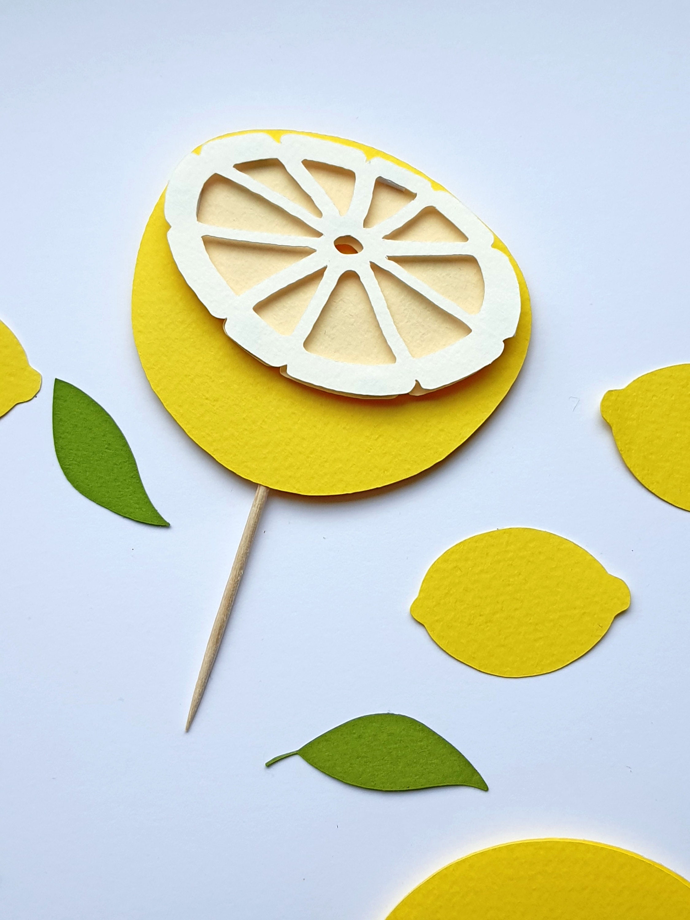 Lemon Cupcake Toppers, Lemon Party Decoration, Lemon Theme Birthday ...