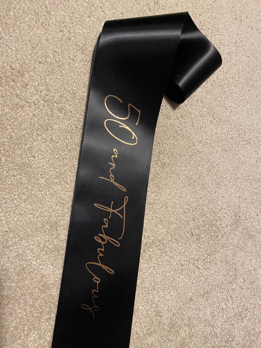 50 and Fabulous Sash, for Birthday Party, Night Out, Rose Gold/gold ...