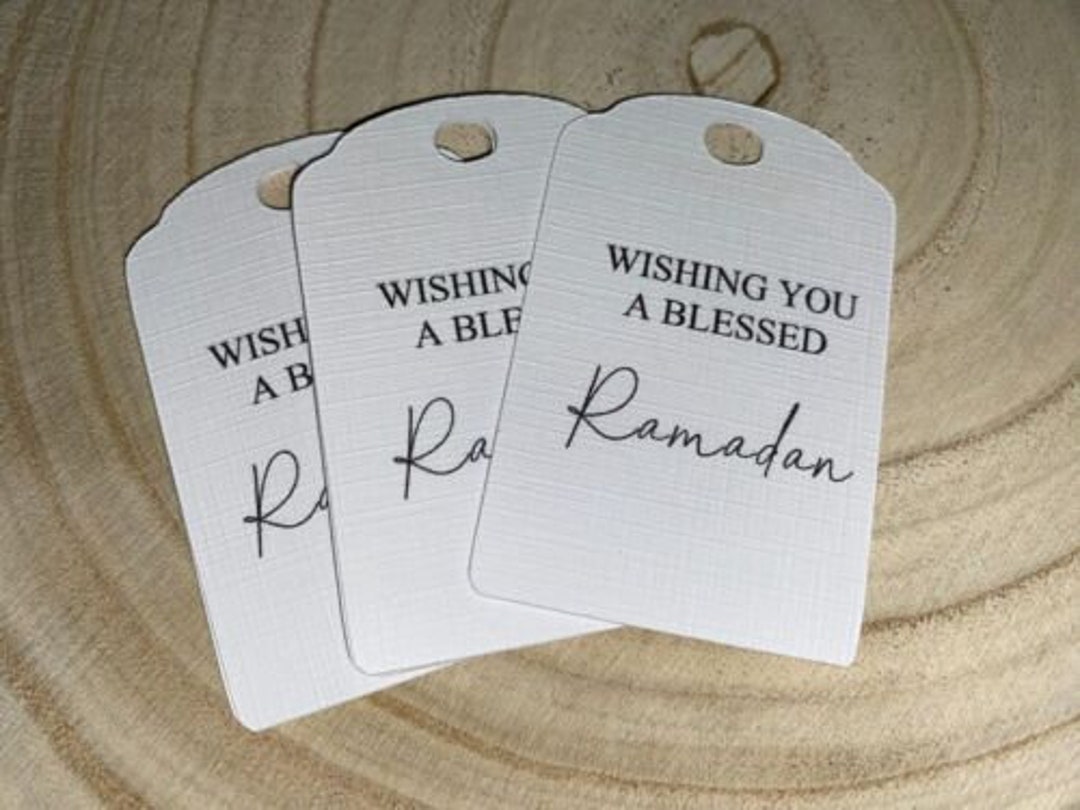 Blessed Ramadan Mubarak Gift Tag Labels Black Print With or Without ...