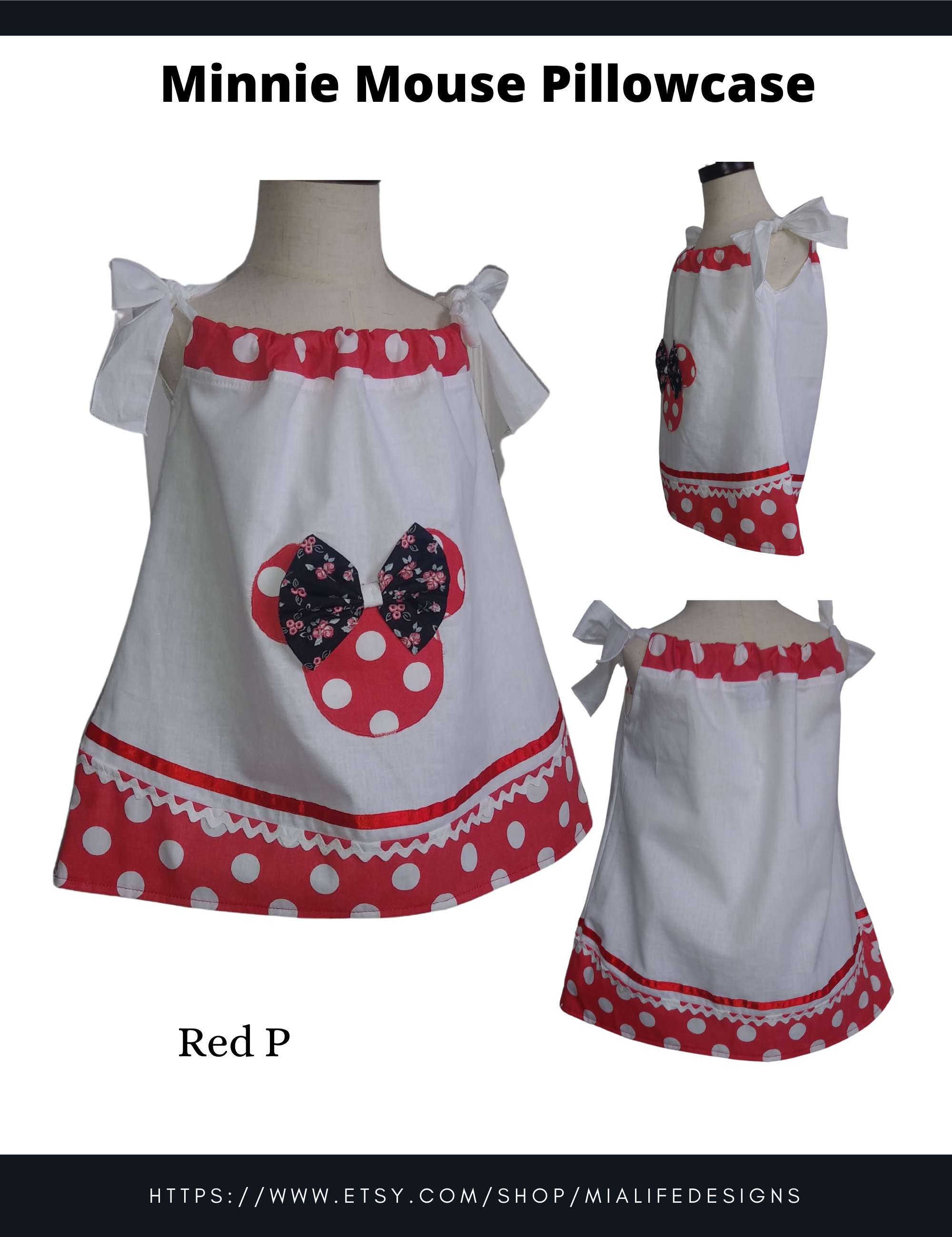 Handmade Minnie Mouse Dress, Minnie Mouse Birthday Dress, Minnie Mouse ...
