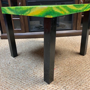 Custom Comic End Table With Epoxy Resin - Etsy