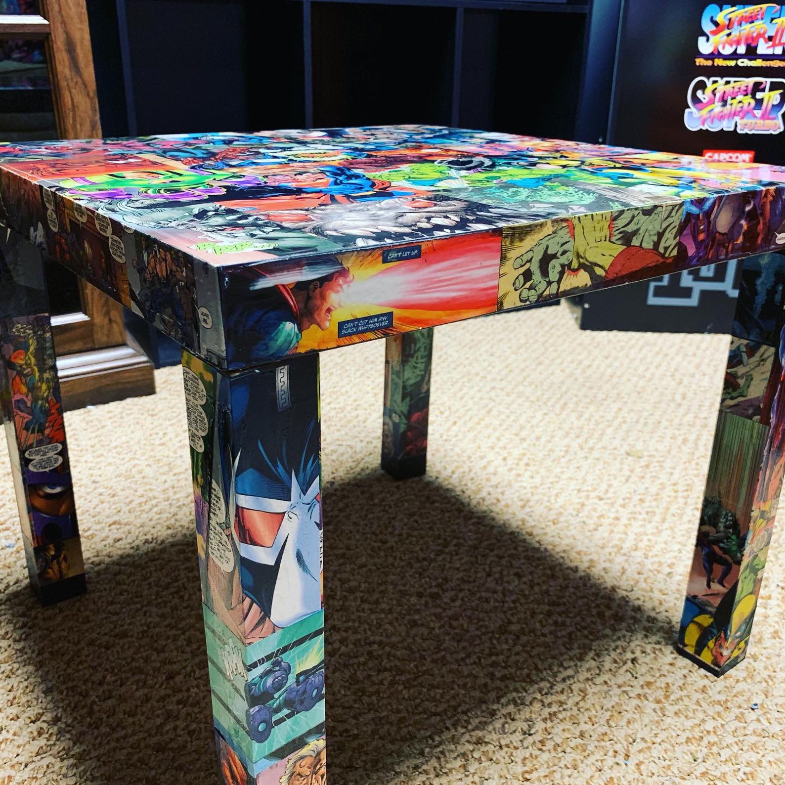 Custom Comic End Table With Epoxy Resin - Etsy
