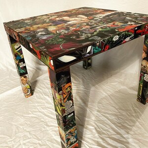Custom Comic End Table With Epoxy Resin - Etsy