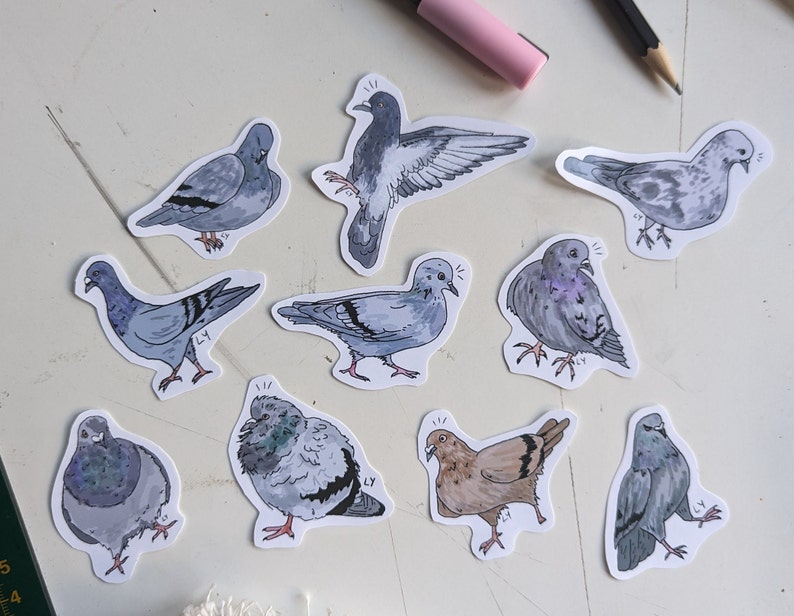 Pigeon Stickers - Etsy