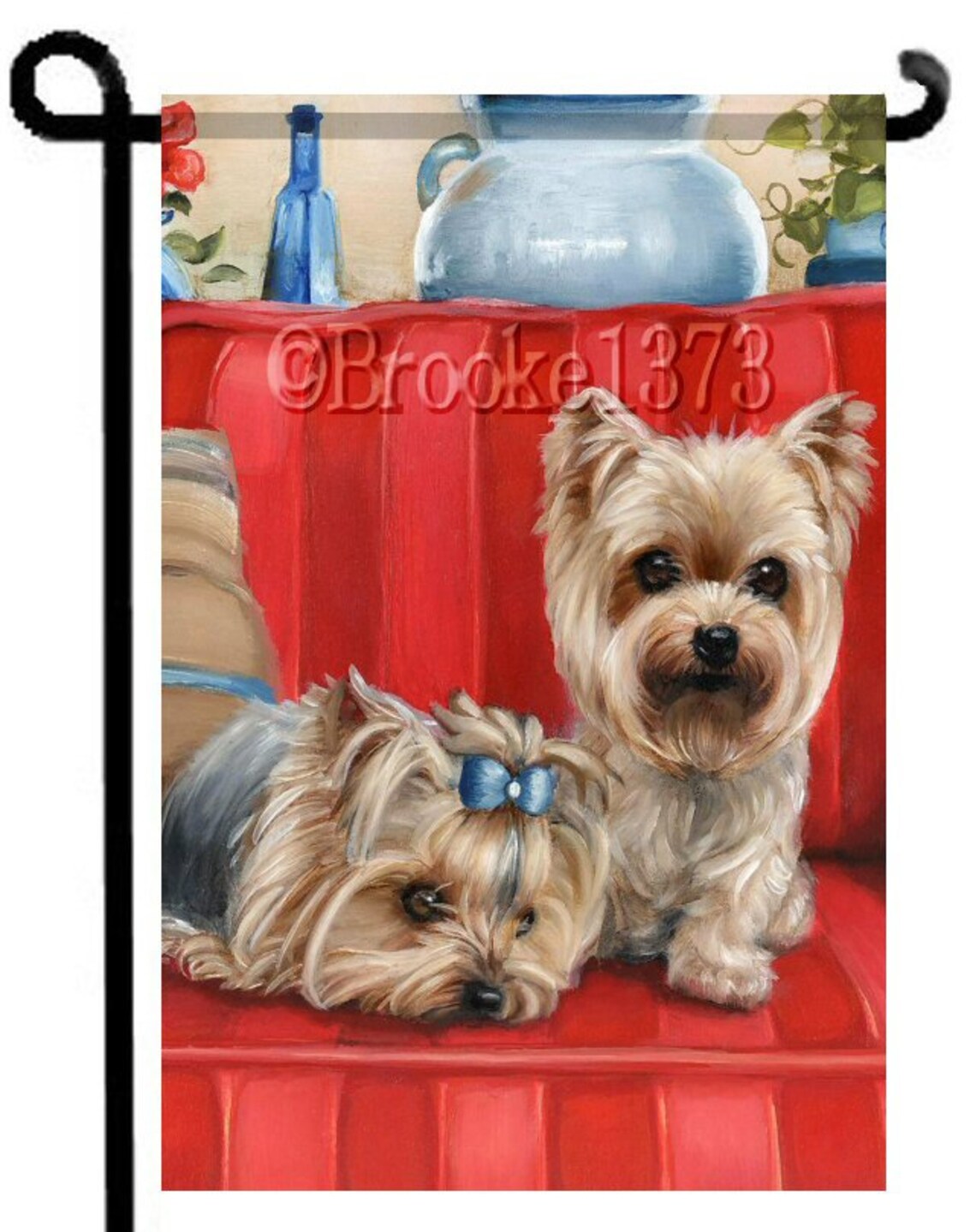 Yorkshire Terrier GARDEN FLAG of Original Painting Flag Size 12x18 ...