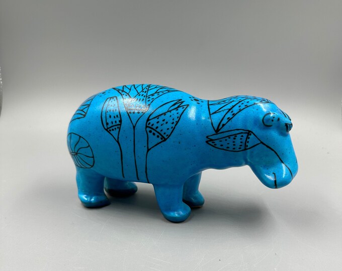 Blue Ceramic "william the Hippo" Sculpture by Metropolitan Museum - Etsy