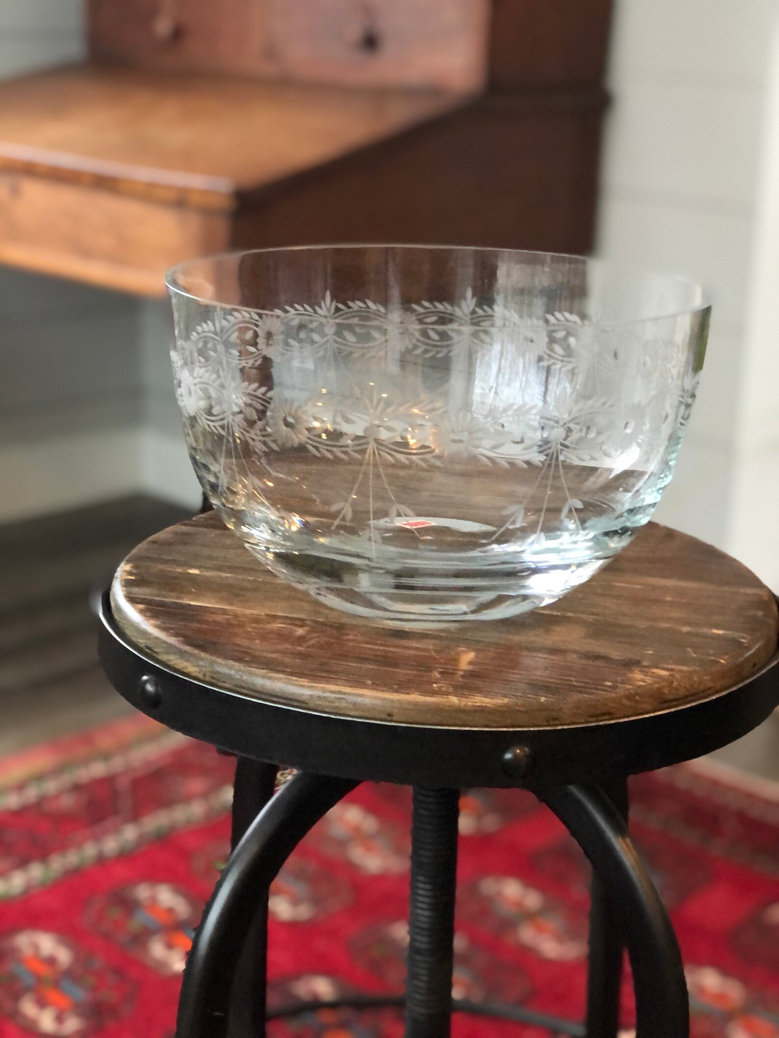 Beautiful Heavy Cut Glass Bowl by Warsaw Cut Glass - Etsy