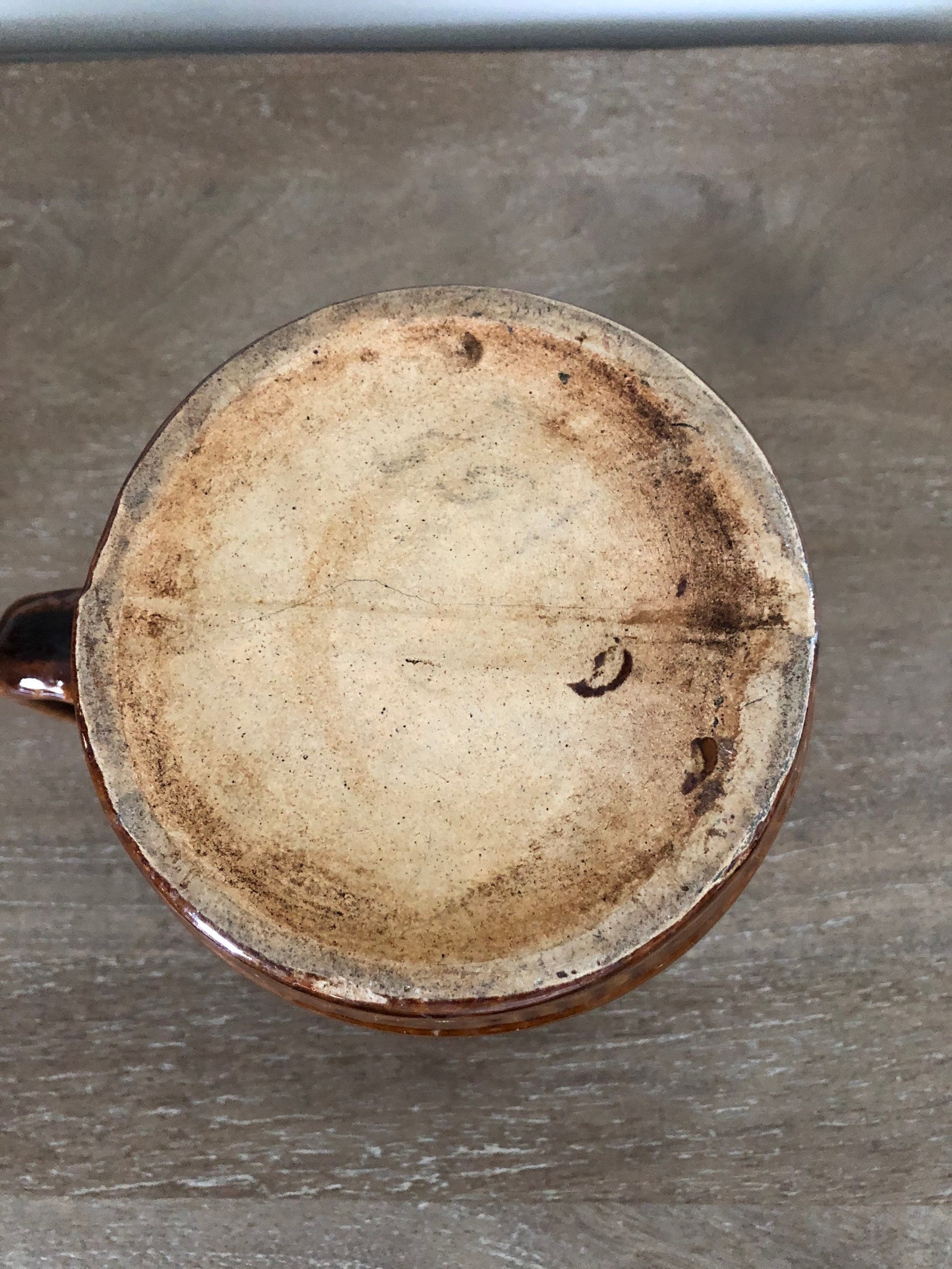 Antique, Mccoy Stoneware Pitcher, Unmarked, Dark Brown Barrel Design ...