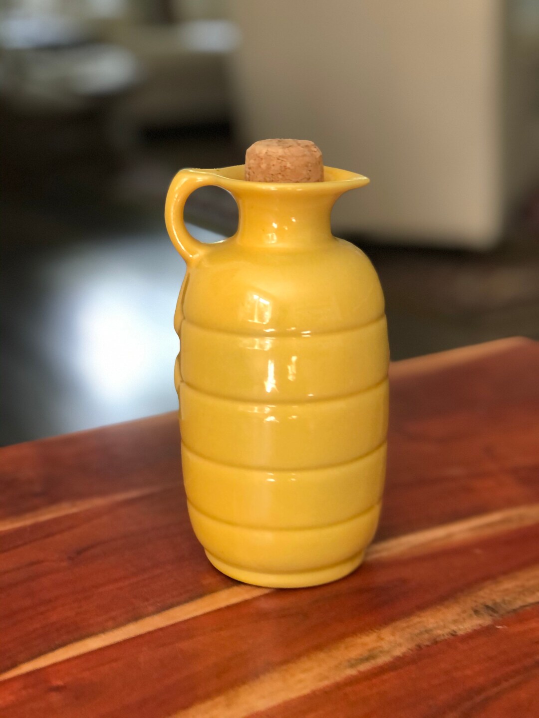 MCM Frankoma Pottery Small Pitcher Sunflower Yellow Honey Syrup Pitcher ...