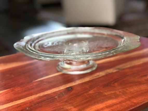 Vintage Indiana Glass Recollection Crystal Glass Pedestal Cake - Etsy