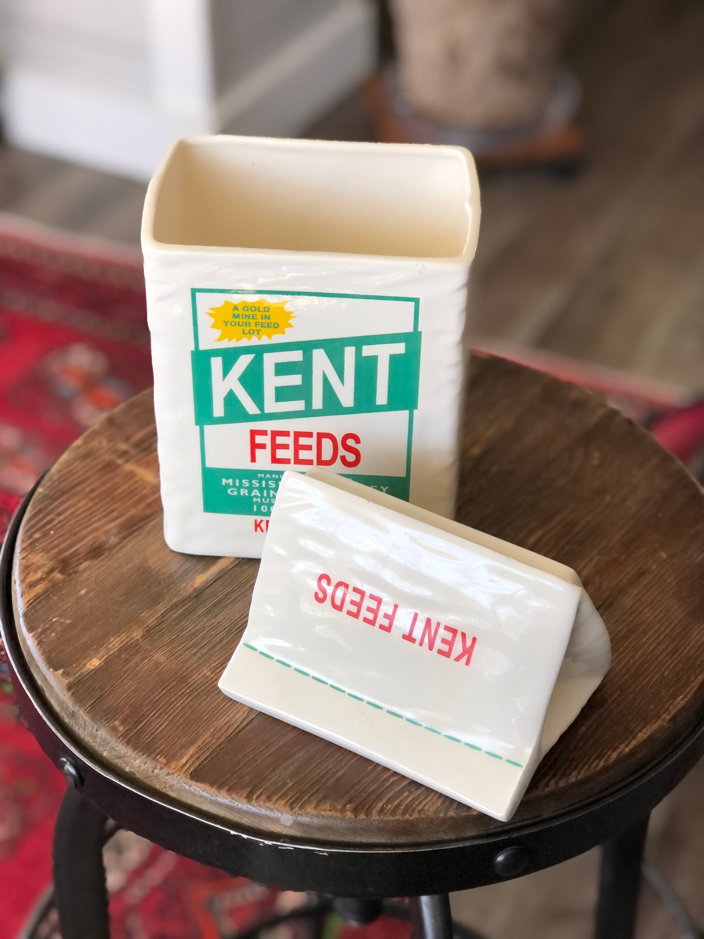 1998 Kent Feeds Ceramic Advertising Cookie Jar Limited Edition | Etsy
