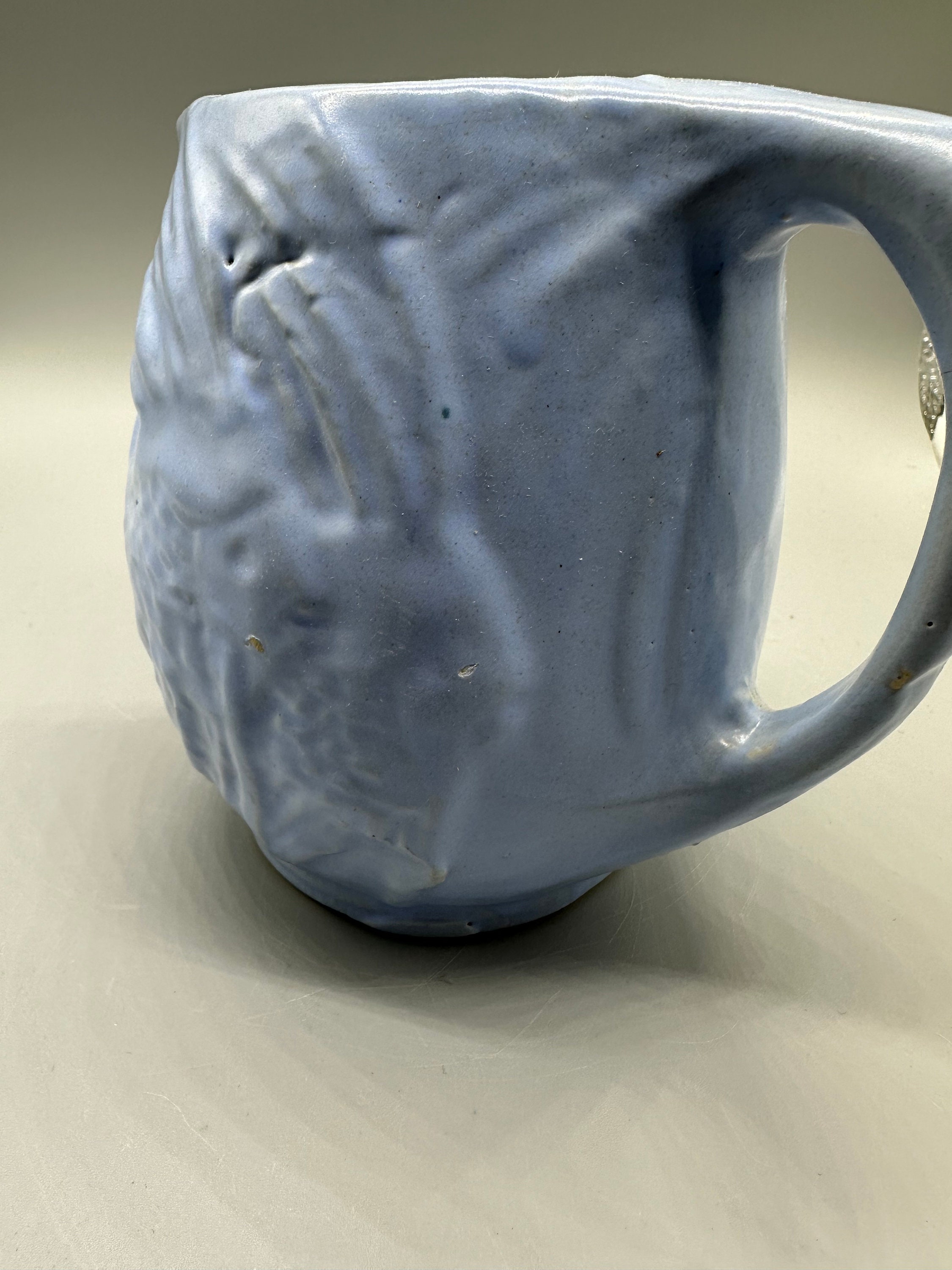 Vintage Nelson Mccoy Angel, Gold Fish Pitcher, Light Matte Blue Vase ...