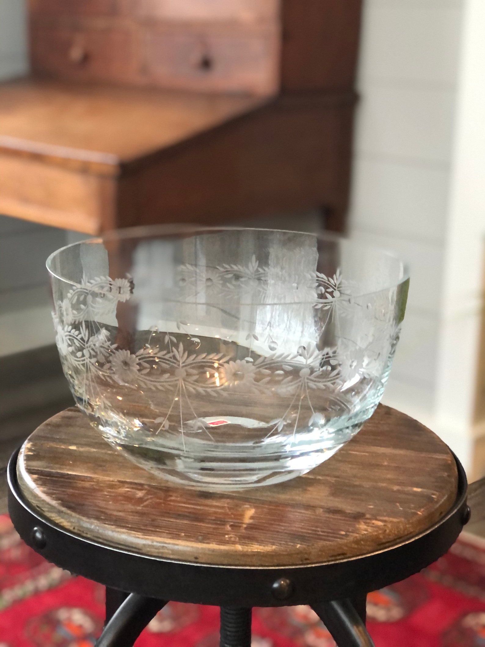 Beautiful Heavy Cut Glass Bowl by Warsaw Cut Glass - Etsy