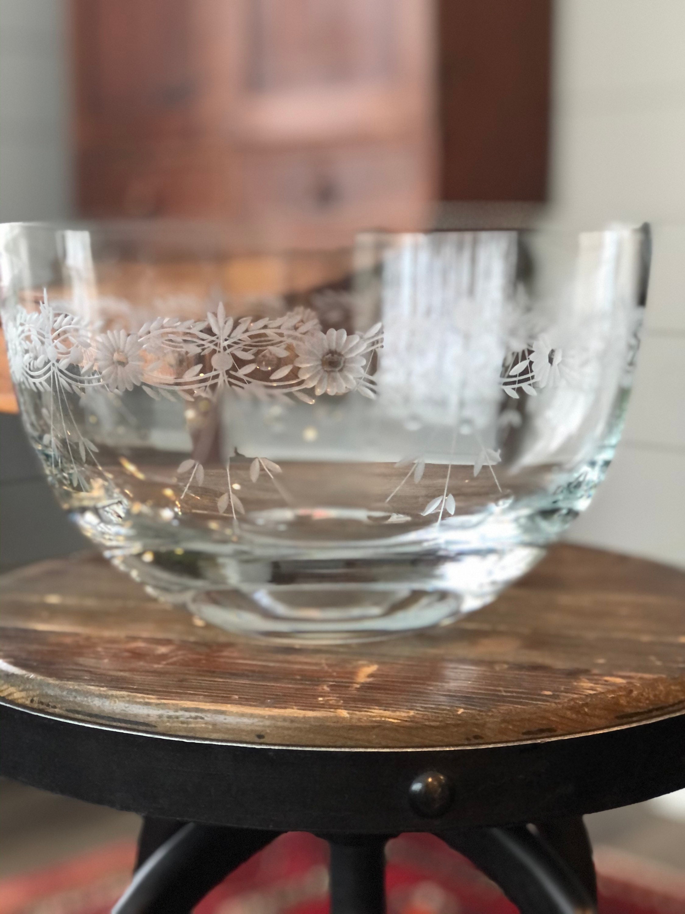 Beautiful Heavy Cut Glass Bowl by Warsaw Cut Glass - Etsy
