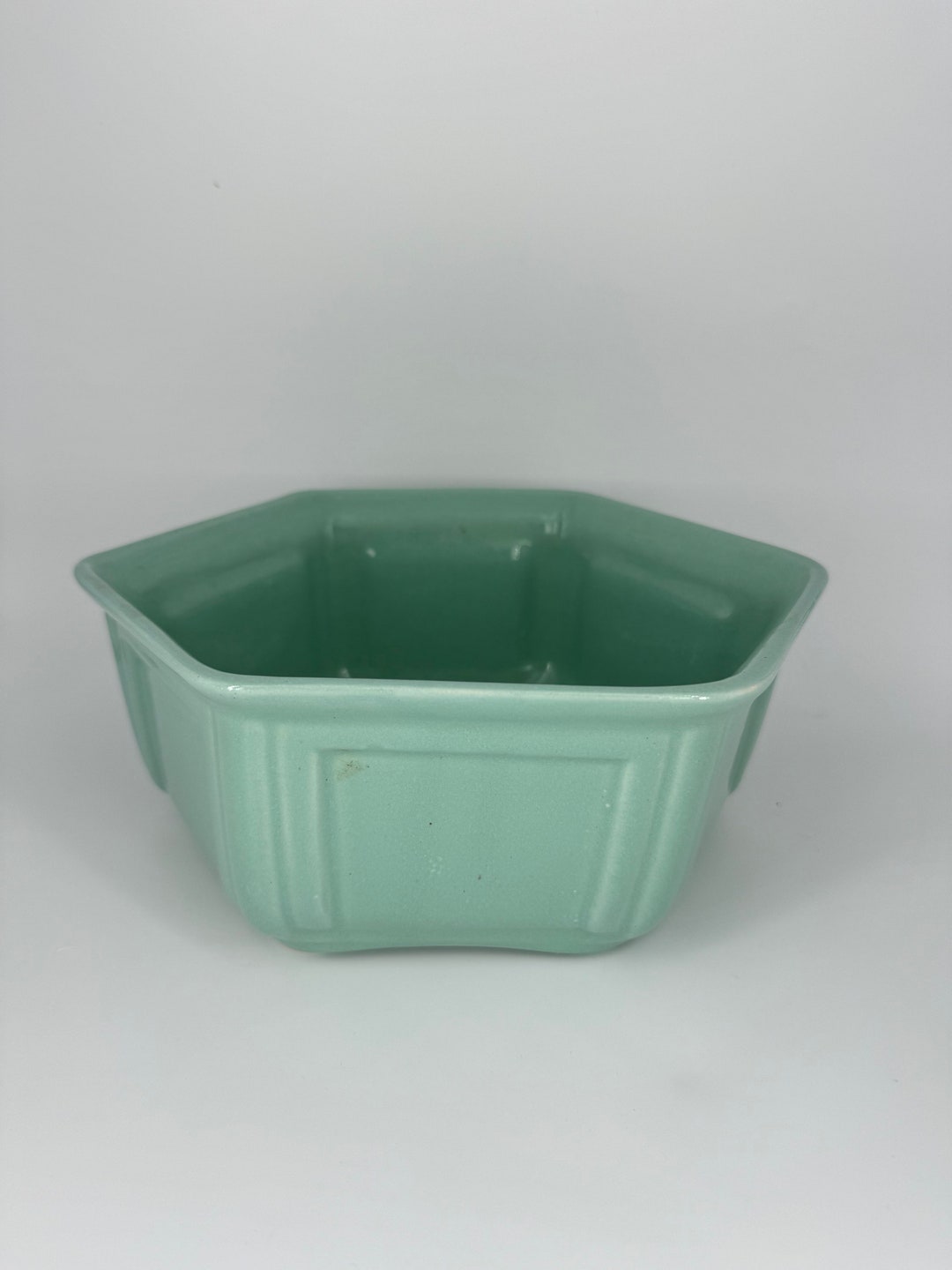 Vintage Cookson USA 8118-9 Hexagon Sea Foam Green Pottery Planter - Etsy