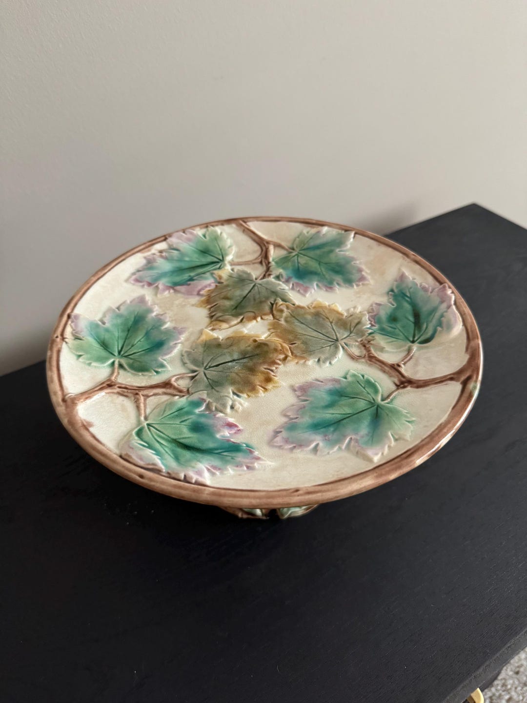 19th Century Majolica Pottery Compote - Etsy