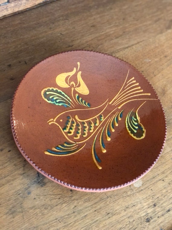 Ned Foltz Redware Pottery Folk Art Bird 2001 - Etsy