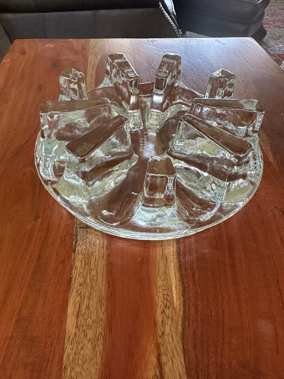Blenko Style Vintage Chantal by Lentrade Large 8” Diameter Glass Trivet ...