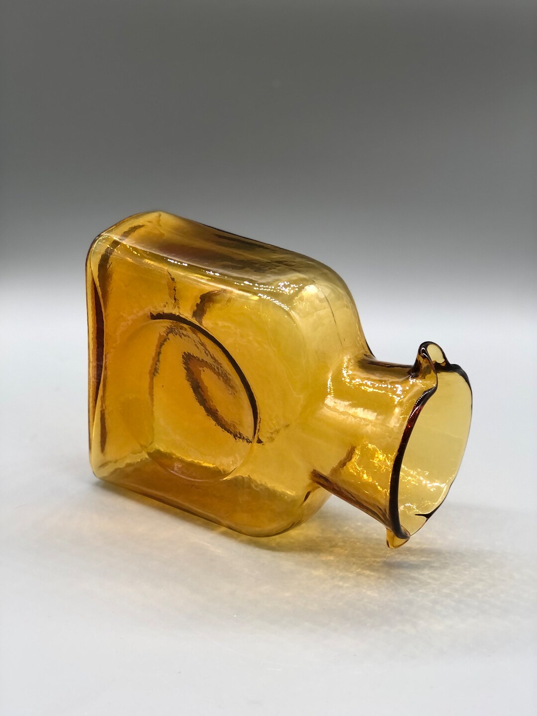 Gorgeous Blenko Glass Pitcher Amber Glass Pitcher Art Glass Pitcher ...
