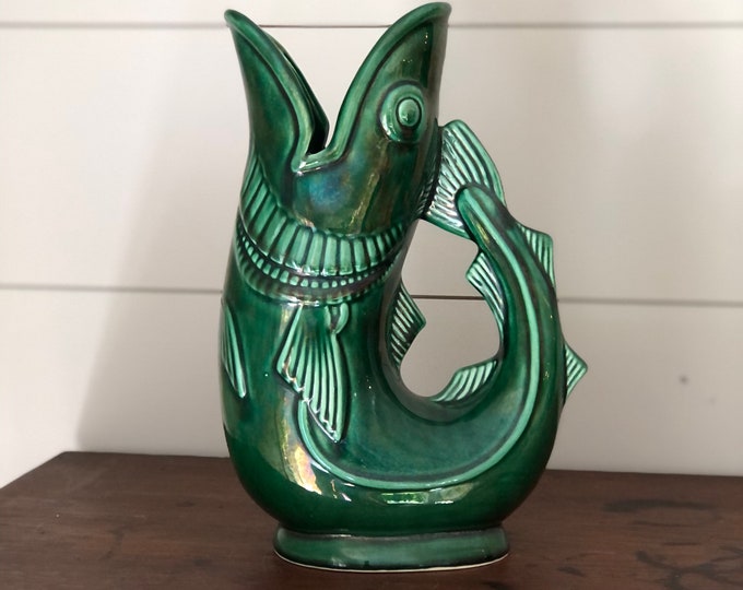 Shreve Crump Low Boston Green Glug Jug Gurgling Cod Fish Pitcher ...
