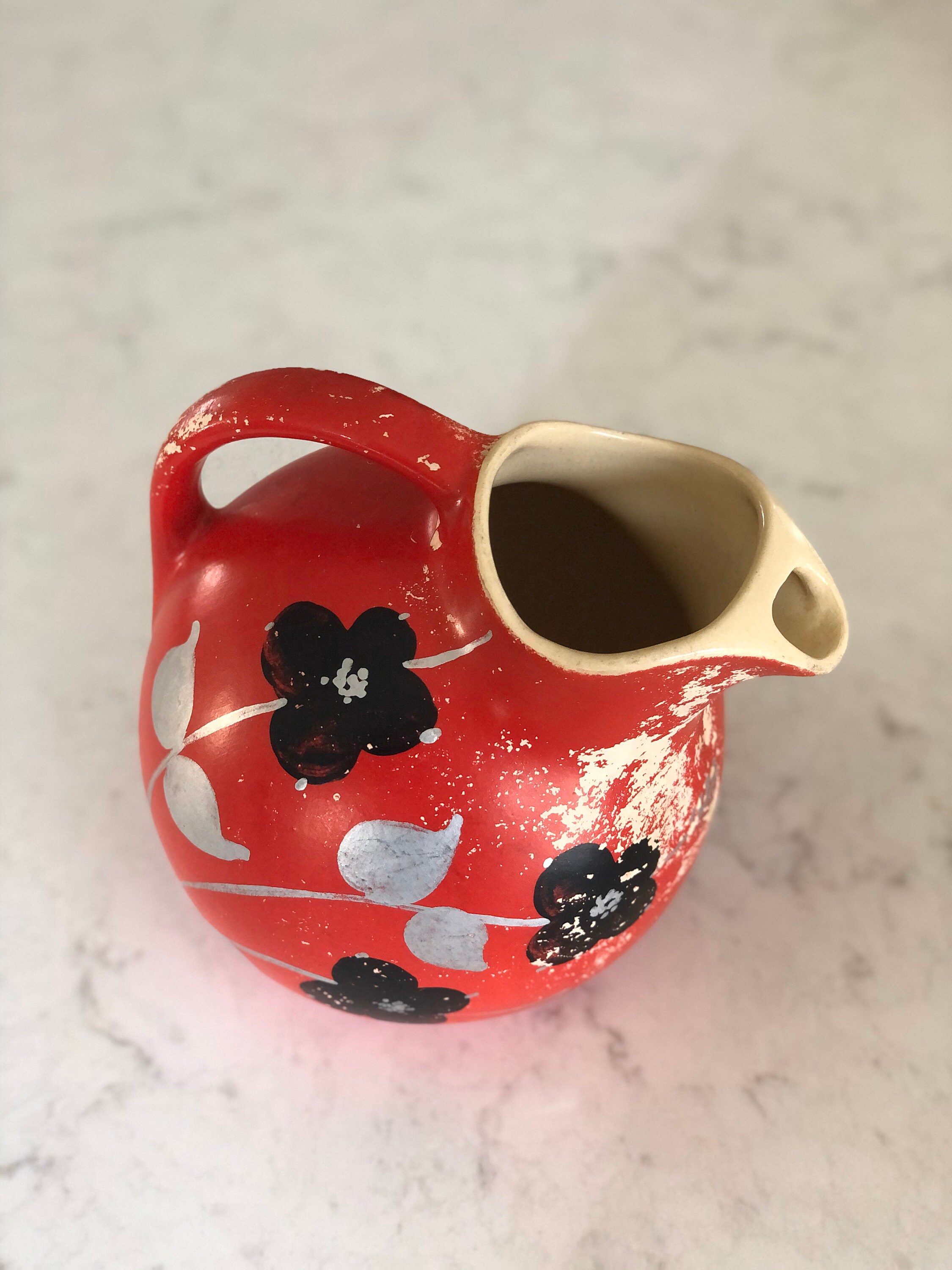 Vintage Ball Pitcher with Flowers - Etsy.de