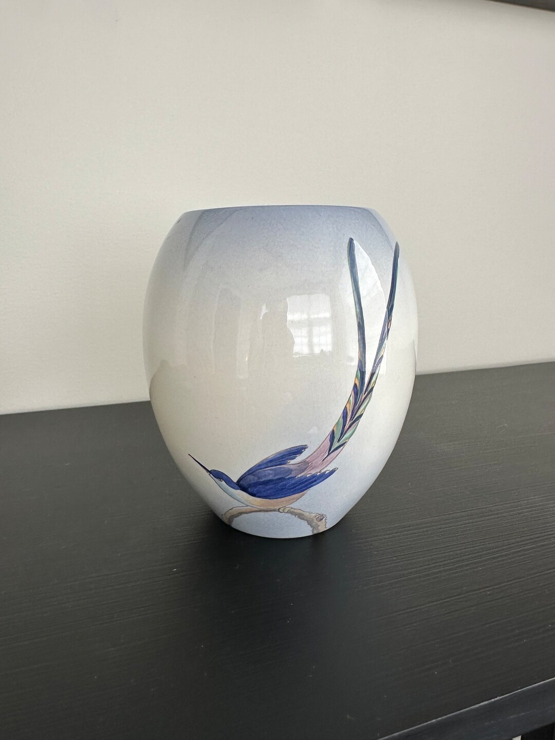 Vtg Mid Century Royal Jubilee Holland Pitcher Blue Bird Pottery Hand ...
