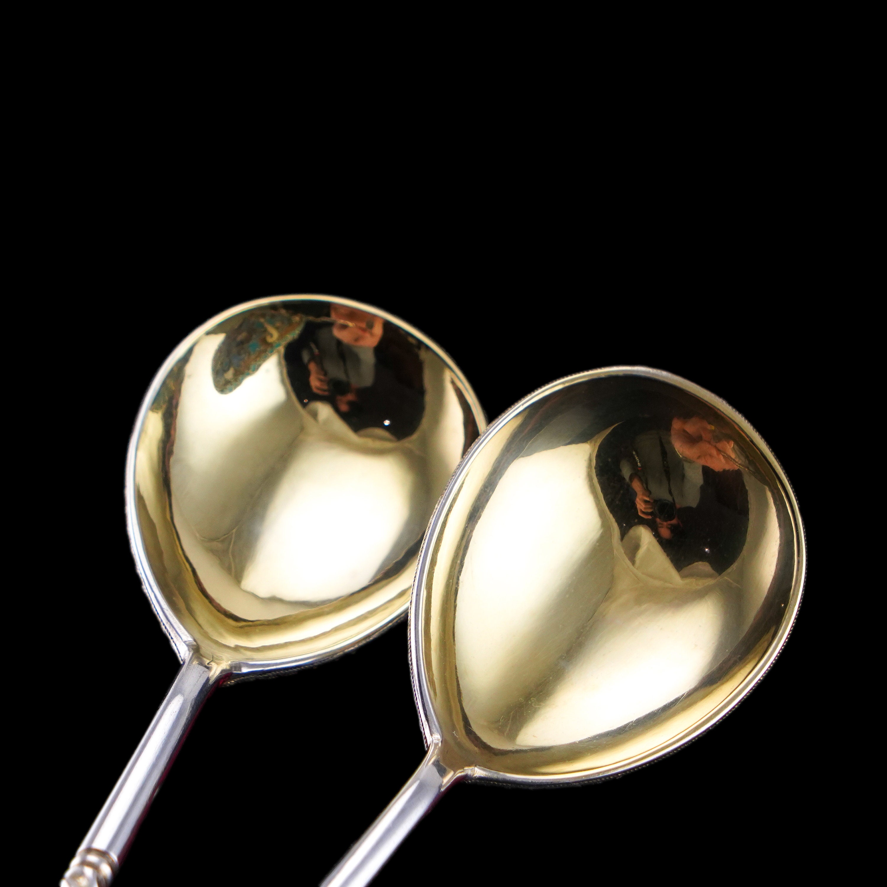 Antique Imperial Russian Solid Silver Pair of Spoons With Cloisonne ...