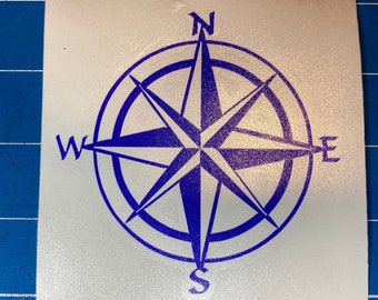 Compass Rose Car Decal | Etsy