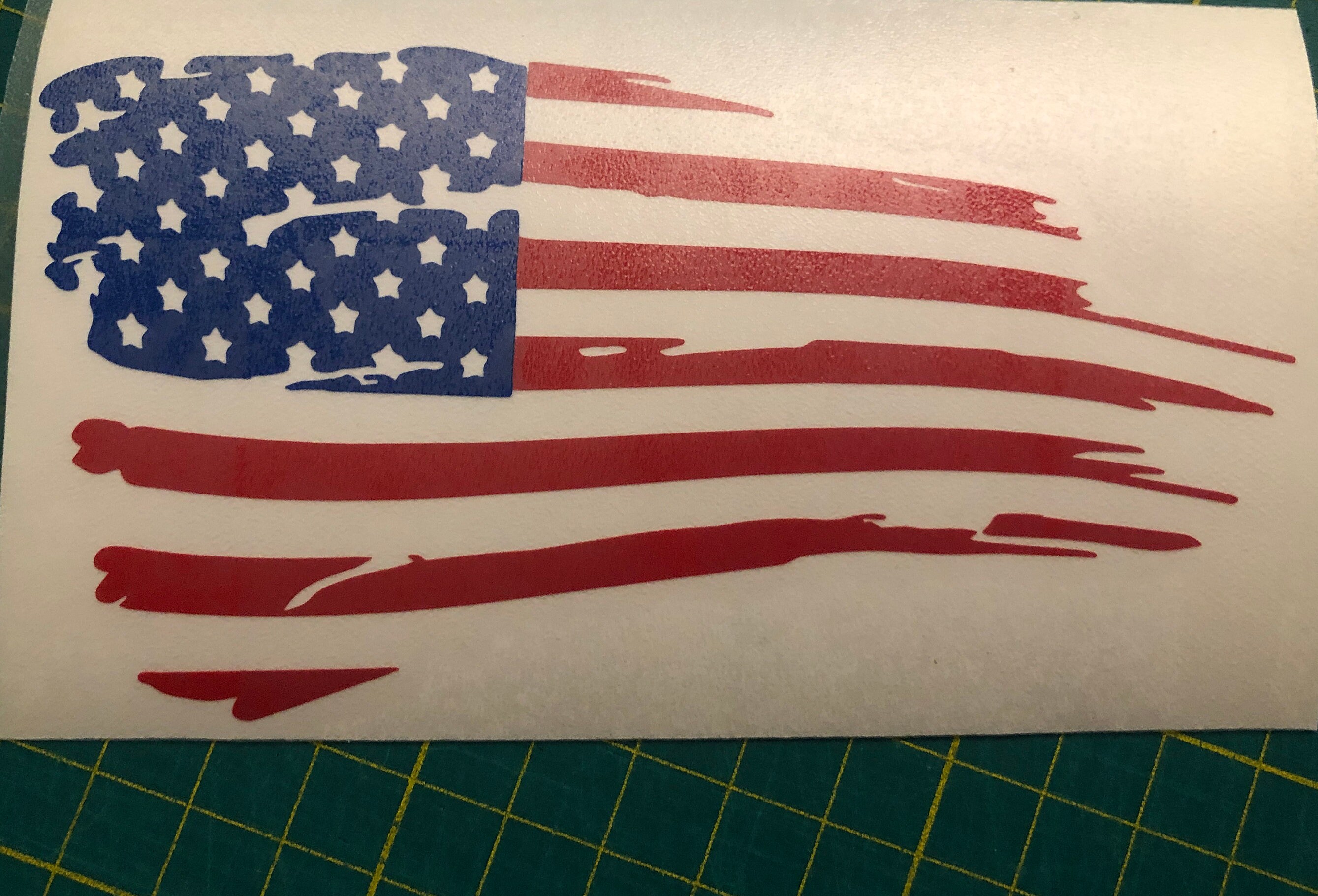 Distressed American Flag Vinyl Decal Custom Sizes - Etsy 日本