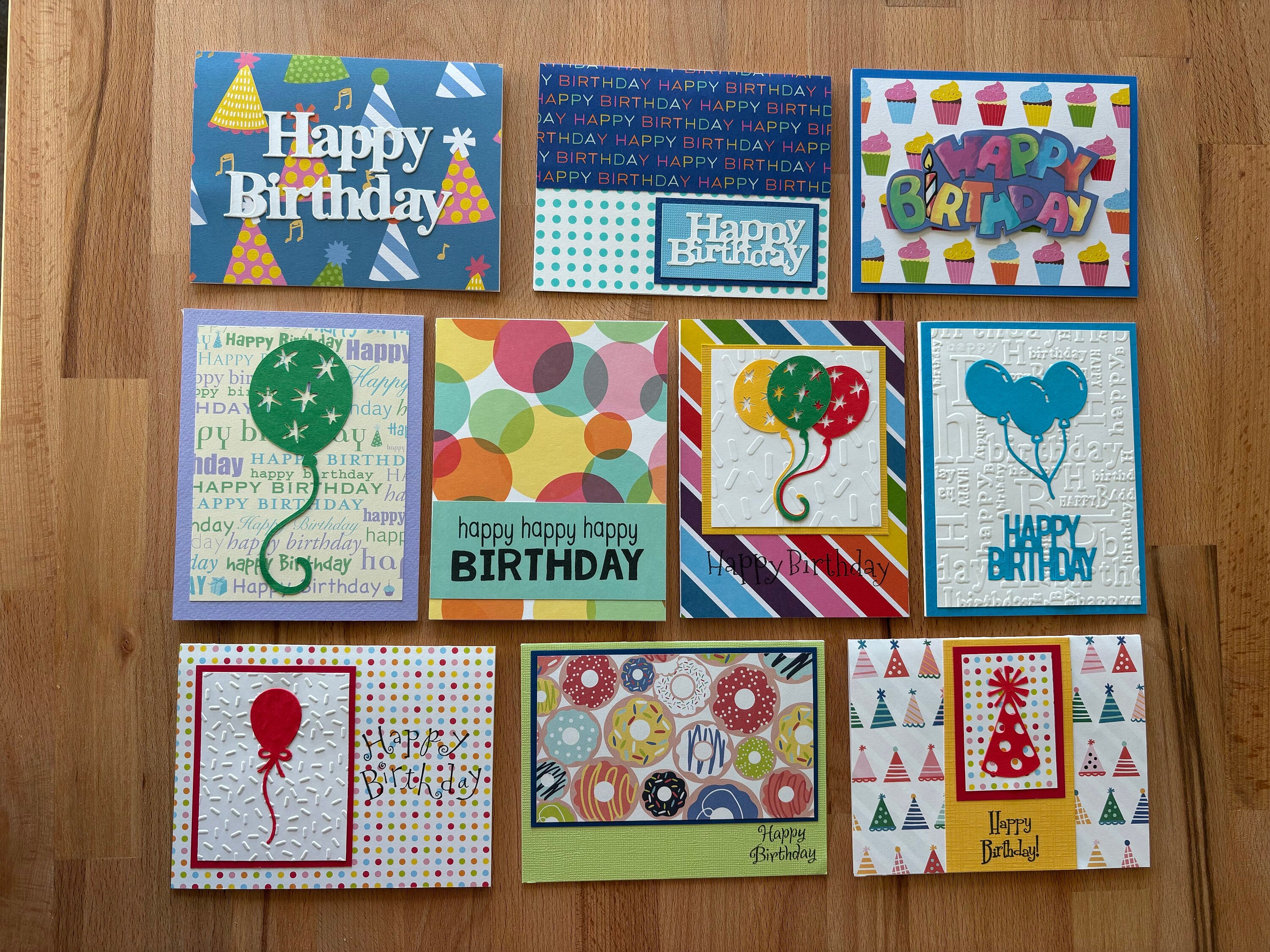 10 Cards Birthday Pack, Variety Birthday Card Set, Includes 10 Unique ...