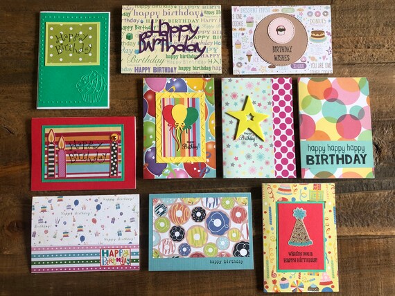 10 Cards Birthday Pack Variety Birthday Card Set Includes 10 | Etsy