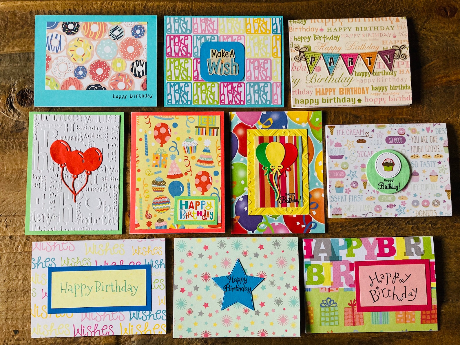 10 Cards Birthday Pack Variety Birthday Card Set Includes 10 - Etsy