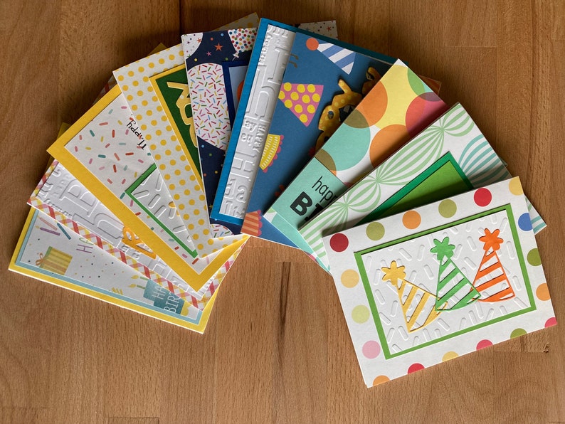 10 Cards Birthday Pack, Variety Birthday Card Set, Includes 10 Unique ...