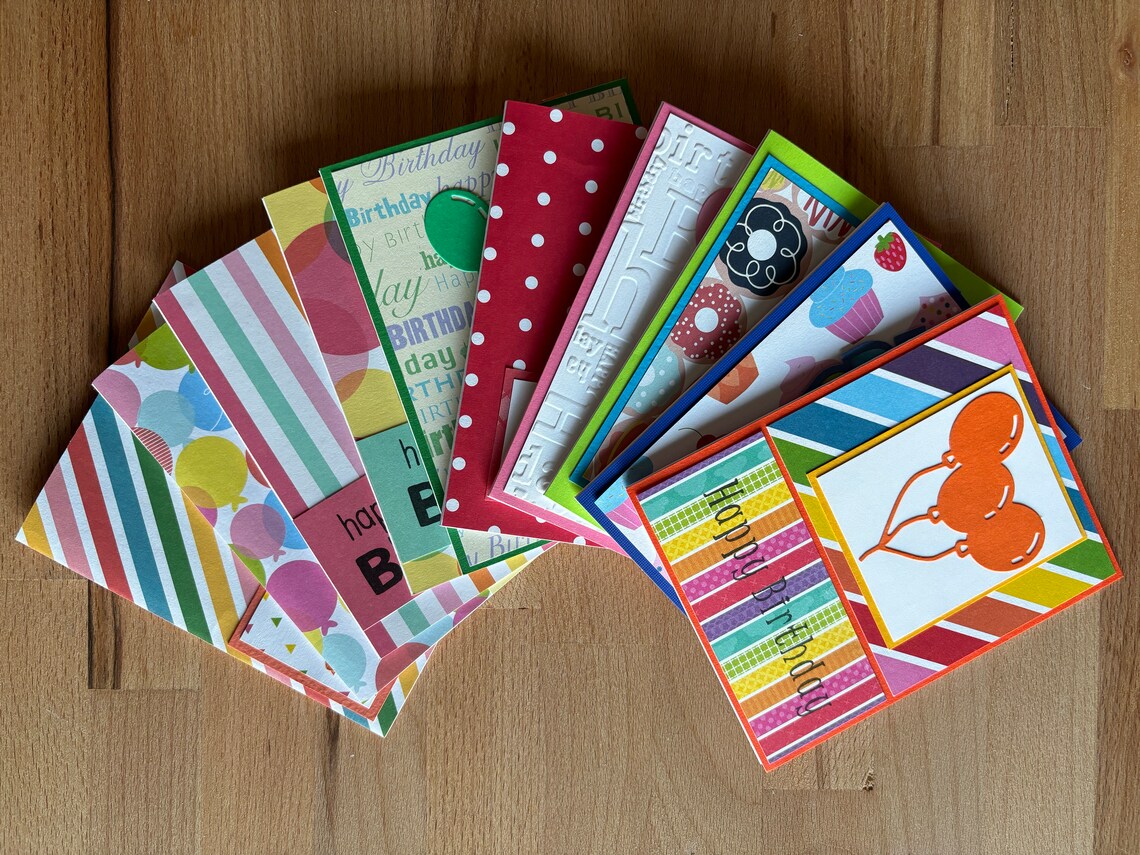 10 Cards Birthday Pack, Variety Birthday Card Set, Includes 10 Unique ...