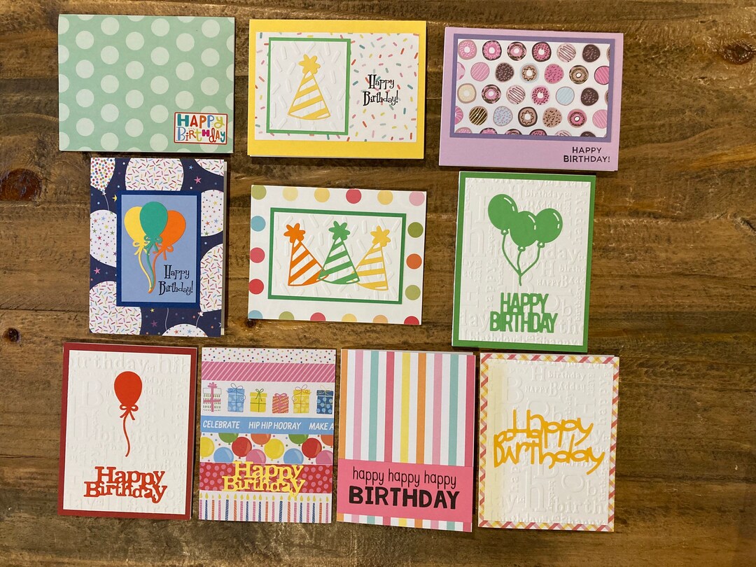 10 Cards Birthday Pack Variety Birthday Card Set Includes 10 - Etsy