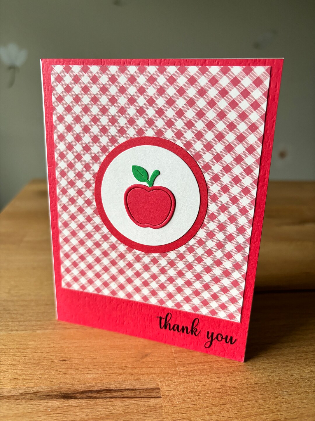 Thank You Teacher Card, Thank You Apple Card, Handmade School Card ...