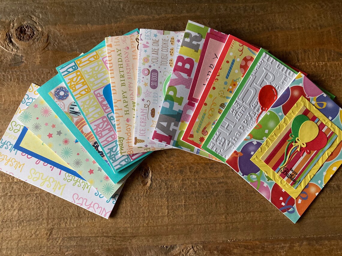 10 Cards Birthday Pack Variety Birthday Card Set Includes 10 - Etsy