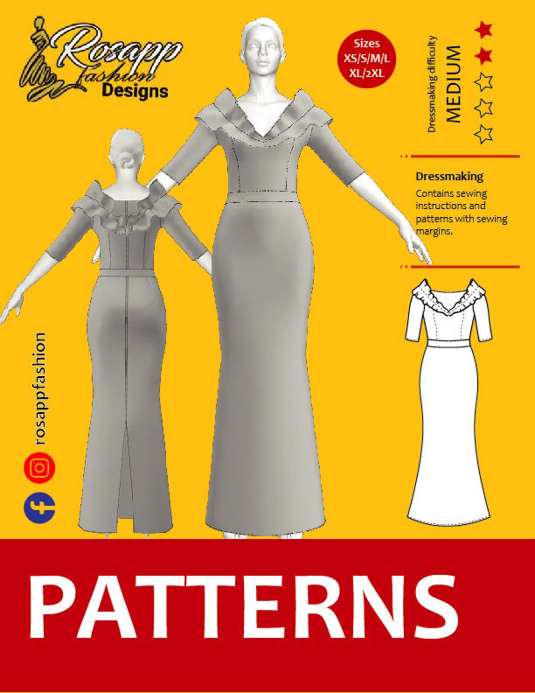 Adorable Sewing Pattern for Women Dress/easy Digital PDF Instant ...